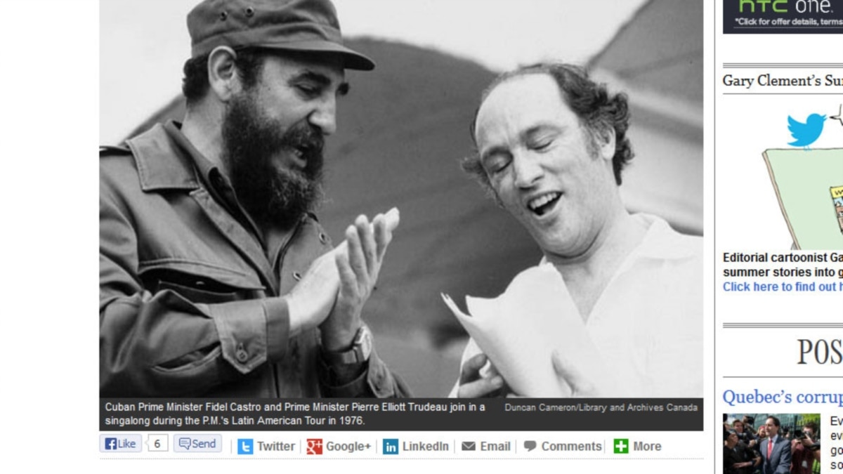Pierre Trudeau y Fidel Castro vistos como ´almas gemelas´